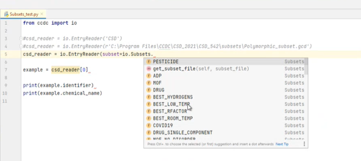 How to use the new Subsets in the 2021.3 CSD Release to improve your structural science research ...